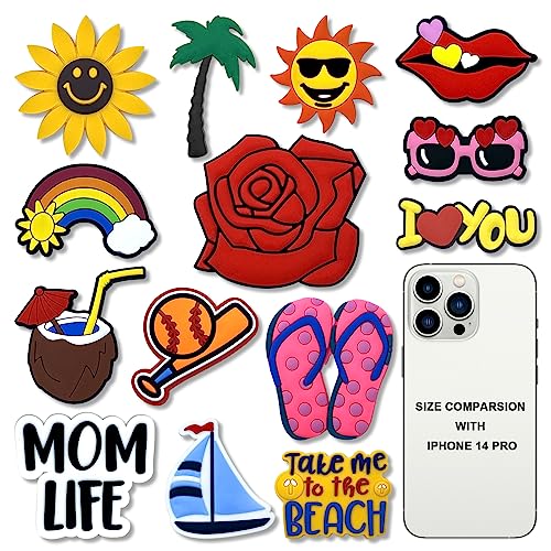 Qujior 6 Pack Bogg Bag Charms - 3" Decorative Bogg Charms - Beach Tote Bag Accessories for Bogg Bag, Simply Southern