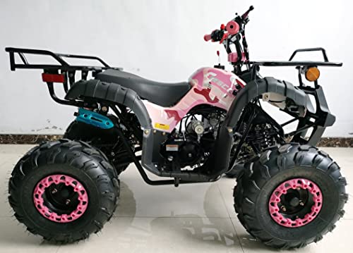 HHH 125cc Utility ATV w/Reverse Youth Adults Quad Big Tires-Pink Camo Extra Large
