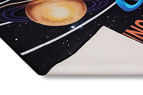 Furnish my Place 761 Solar System HD 4'4"x6'9" Area Rug Solar System for Playroom | Bedroom & Classroom | Washable Floor Mat | Contemporary Design | Multicolor