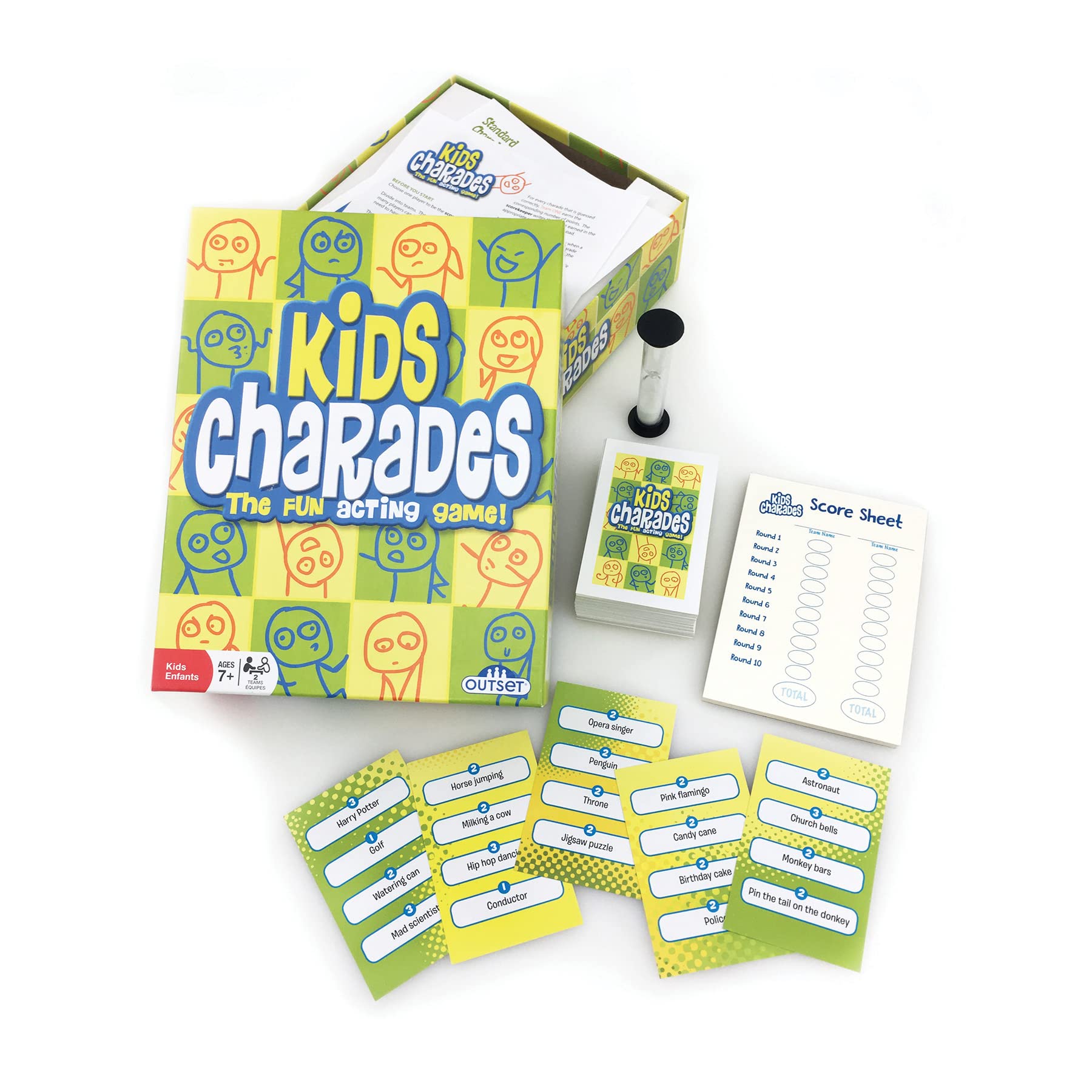 Outset Media Outset Kids Charades - Children's Game - Family Game - Features 300 Charades - Develops Critical Thinking, Builds Imagination, and Supports Creativity - for 3 or More Players - Ages 7+