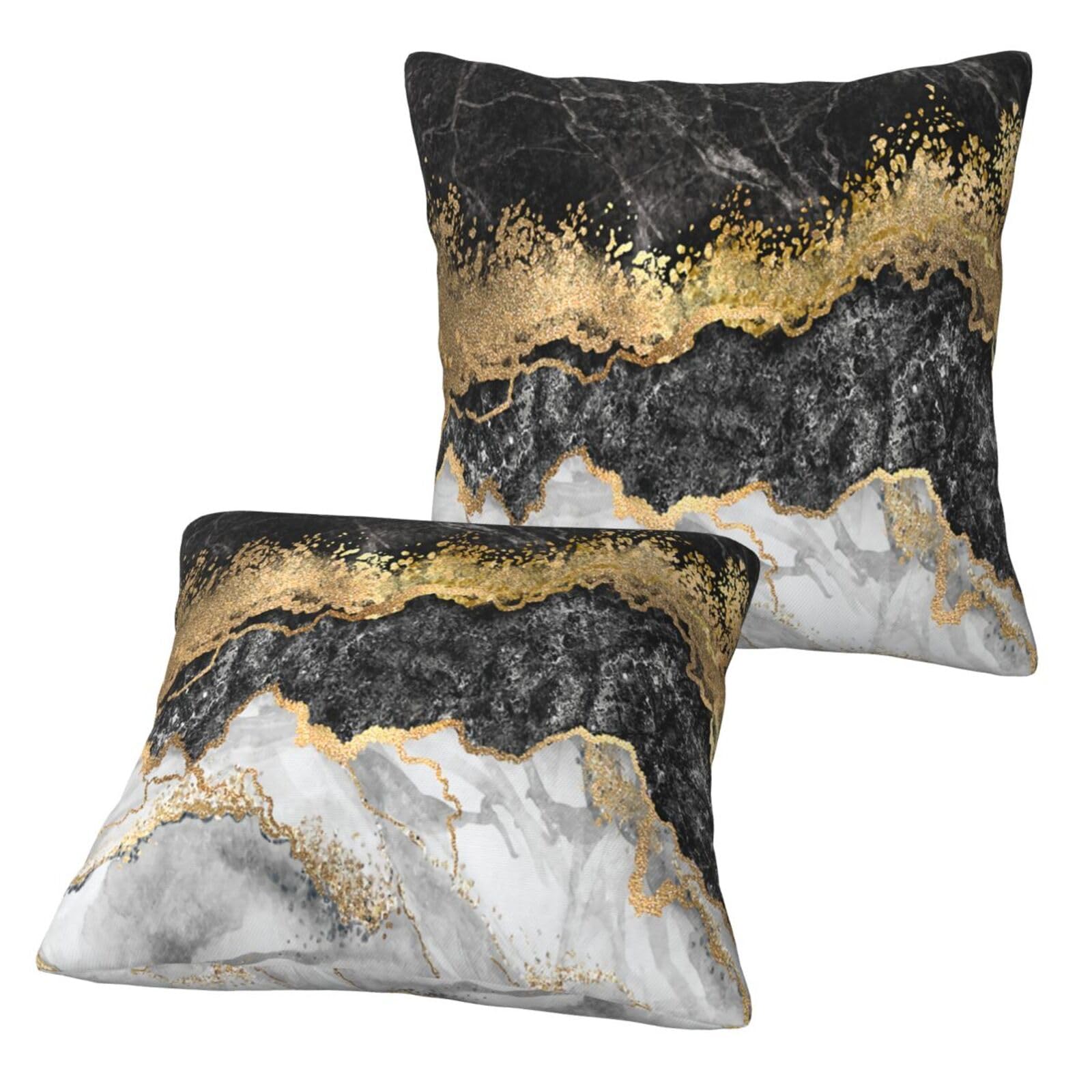 Black and White Throw Pillow Covers 18 X 18 Inch Set of 2 Modern Abstract Art Line Boho Decorative Pillow Cases Cushion Covers for Sofa Couch Car Bedroom Home Decor