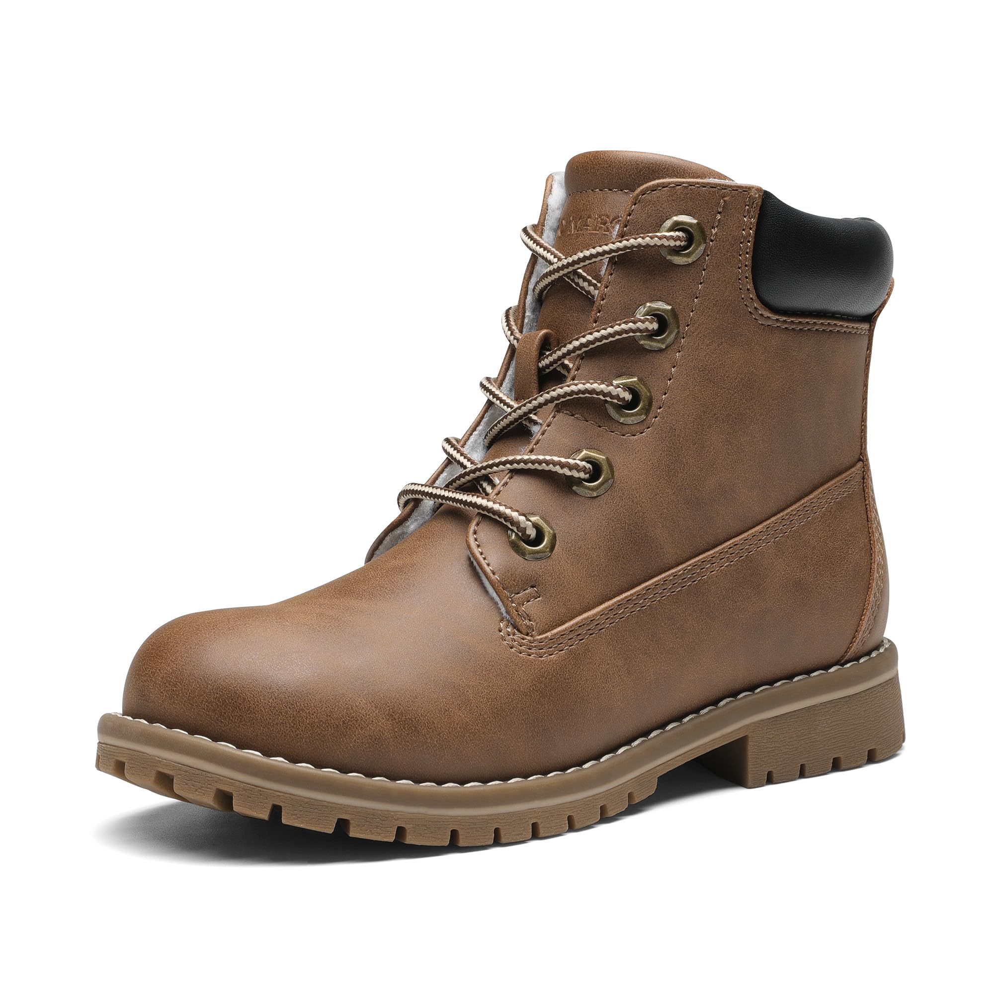 Bruno Marc Boy's Winter Snow Boots Outdoor Ankle Boots,BROWN,Size 2 US Little Kid SBSB2302K