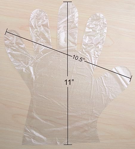 Daxwell Poly Gloves, Embossed, Large, Clear, F10003430 (Case of 5,000; 10 Boxes of 500)
