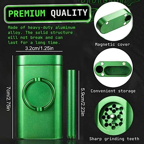 Storage Case with Mini Grinder All-in-one, Portable for On The Go (black)