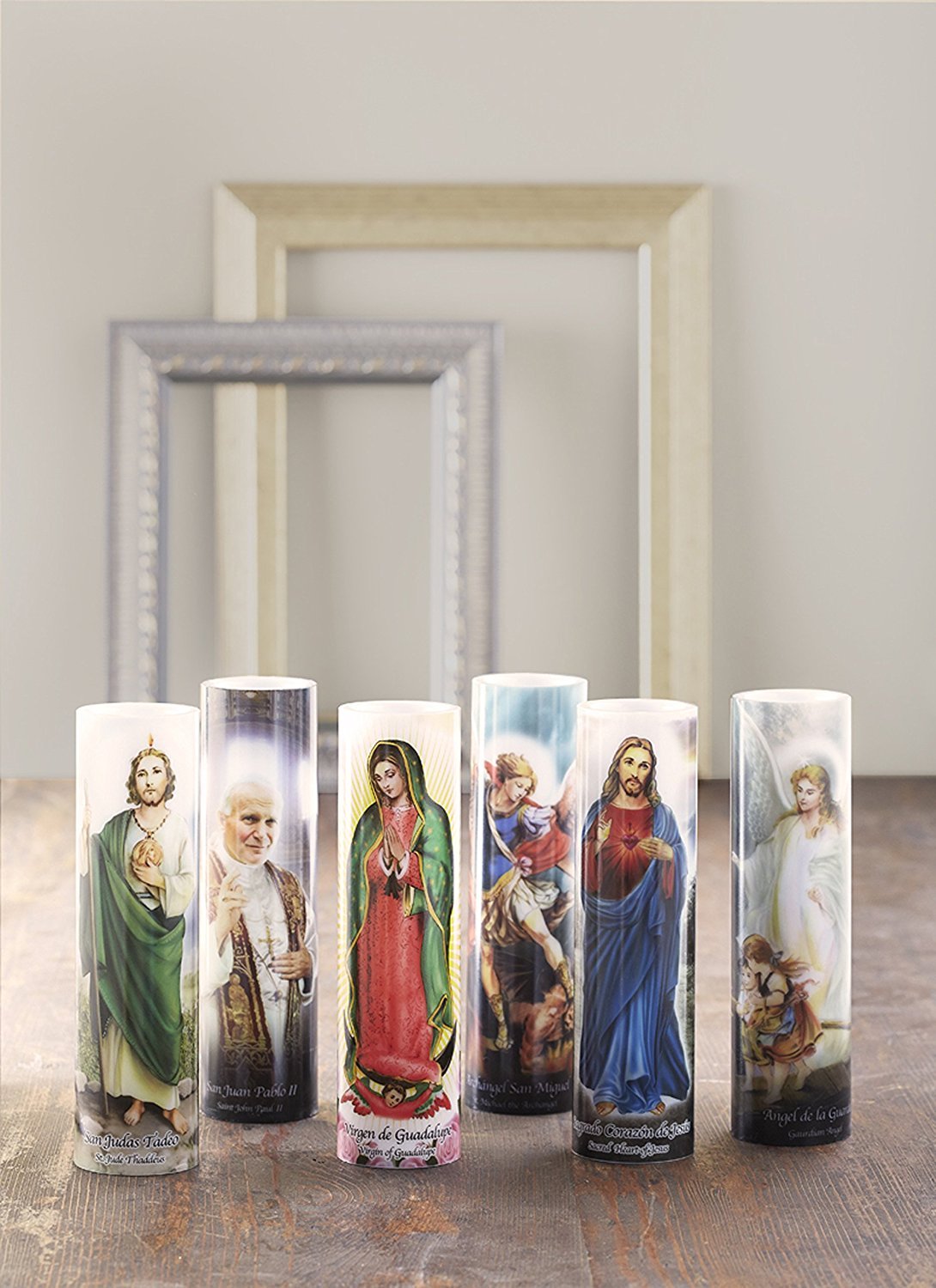 The Saints Collection Holy Spirit Flickering Lifelike LED Prayer Candle with Timer, Religious Home Decor, Gift Ideas for Friends and Family