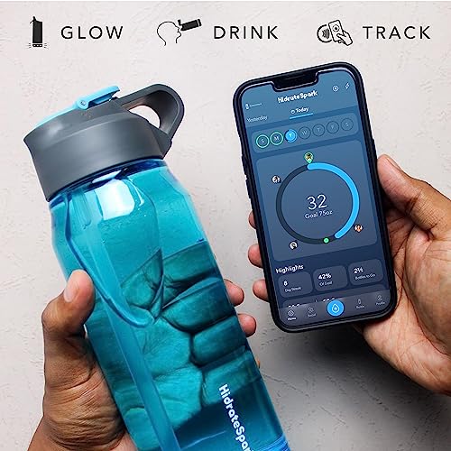 Hidrate Spark TAP Smart Water Bottle β Insulated Stainless Steel β Tap Phone to Track Water Intake, LED Glow Reminder When You Need to Drink β Chug Lid, 20 oz, Fruit Punch