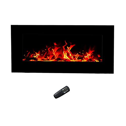 Jarka&Co 34 Inch Wall Mounted Electric Fireplace, Freestanding or Hanging Portable Room Heater with Remote
