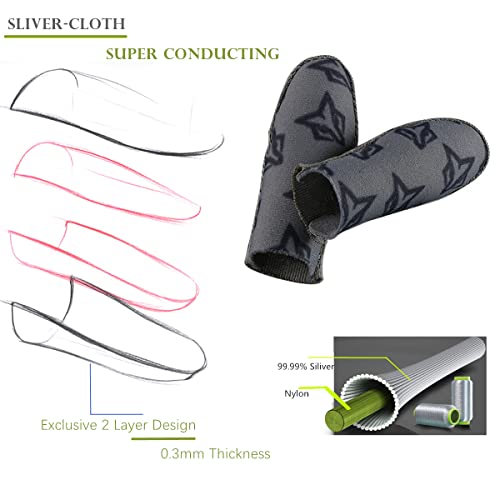rinsfox Fox C1 Super Sensitive Mobile Game Finger Sleeves (4pcs) For PUBG Knives Out/Rules of Survival-Gray (Gray)