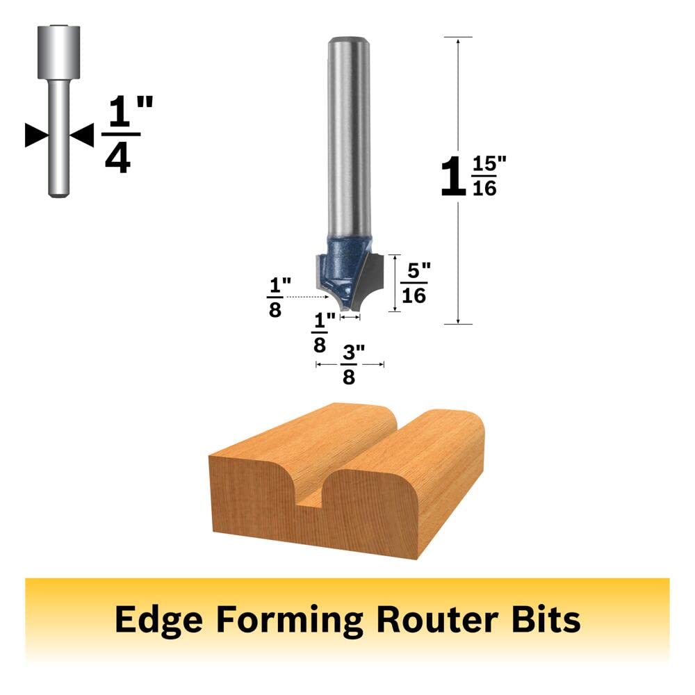 Bosch 85478M 3/8-Inch Diameter 5/16-Inch Cut Carbide Tipped Sufacr Forming Beading Router Bit 1/4-Inch Shank