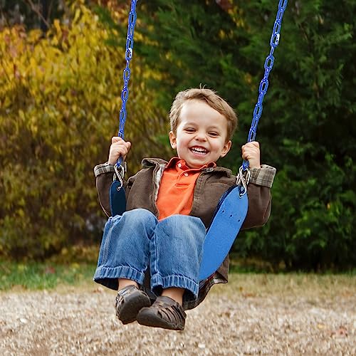 Swing for Outdoor Swing Set - Pack of 1 Swing Seat Replacement Kit with Heavy Duty Chains - Backyard Swingset Playground Accessories (Blue)