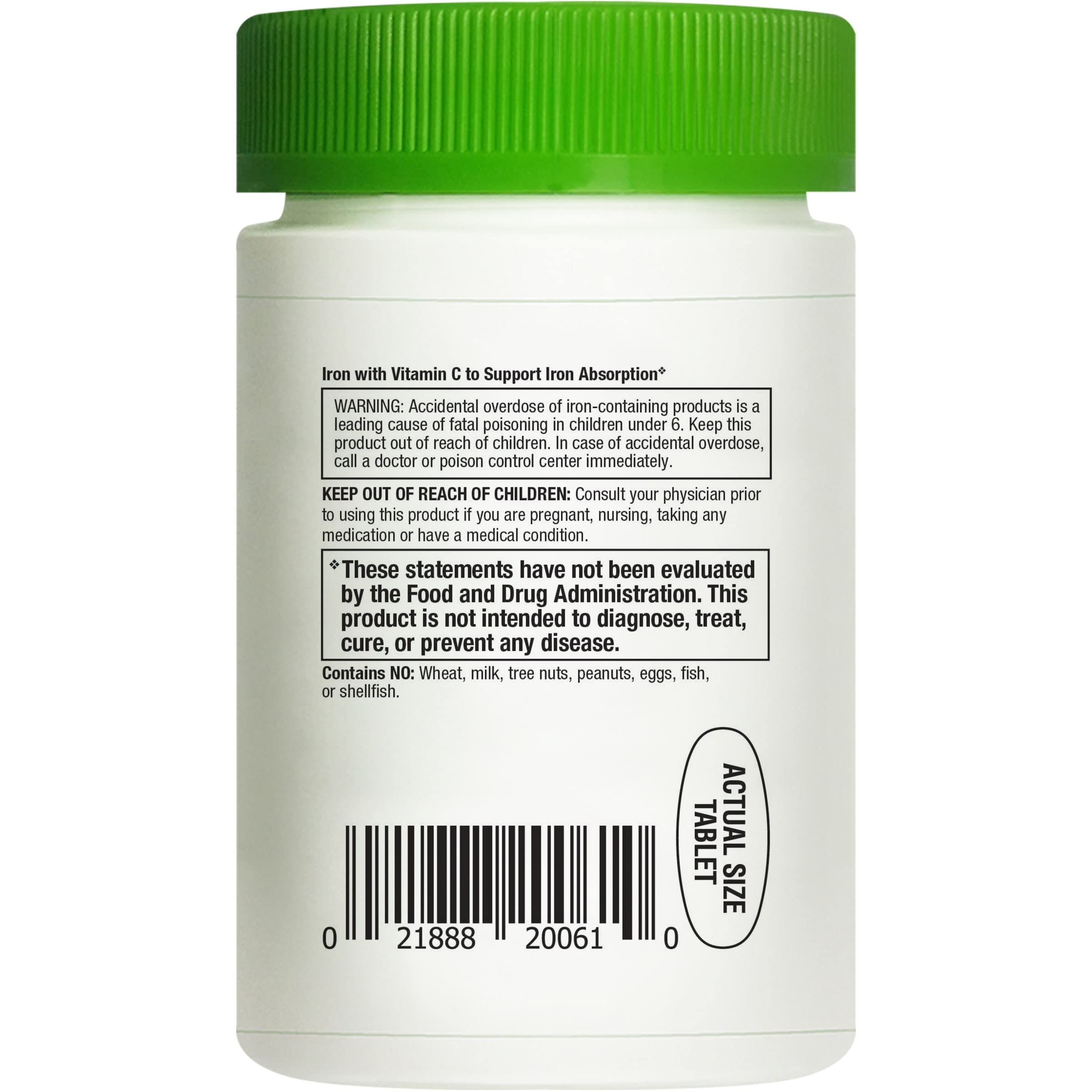 Rainbow Light - Complete Iron Mini-Tabs, Gently Encourages Healthy Iron Levels by Promoting Iron Absorption with Ferractiv Iron, Vitamin C and Ginger, Vegan, Gluten-Free, Non-Constipating, 60 Tablets