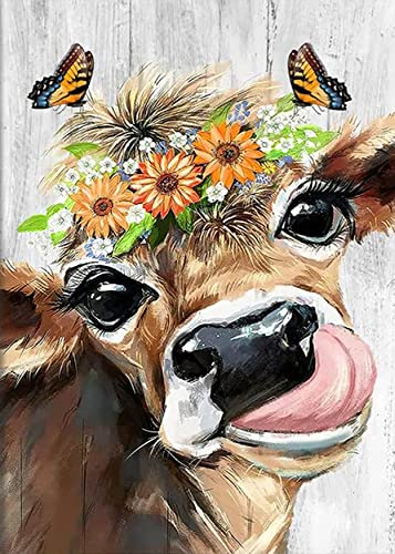 Highland Cow Cross Stitch Kits for Adults - Stamped Crossstitching Kits Preprinted 11 Count Cross-Stitch Kit for Beginner, 11CT Prestamped Easy Pattern Needlepoint Kits Crafts for Decor 11.8x15.7inch
