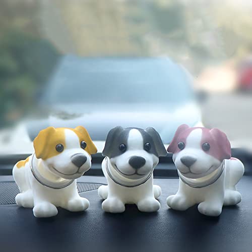 Car Dashboard Head Dog,MoreChioce Resin Bobblehead Puppy Ornament Miniature Dog Figurines Car Dashboard Decoration Shaking Head Dolls Auto Interior Accessory,Purple