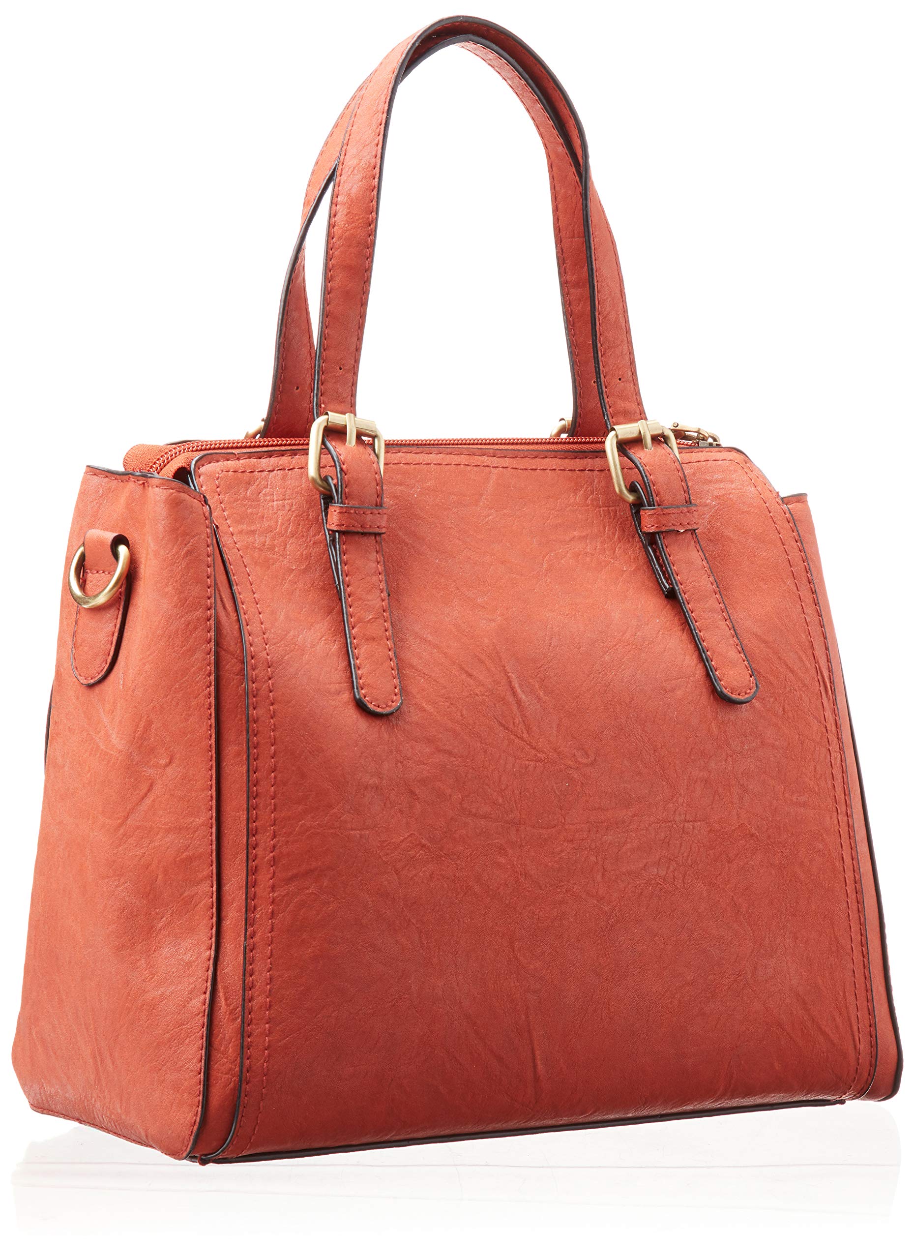 Bueno of California womens Veg Tan satchel style handbags, Burnt Orange, One Size US