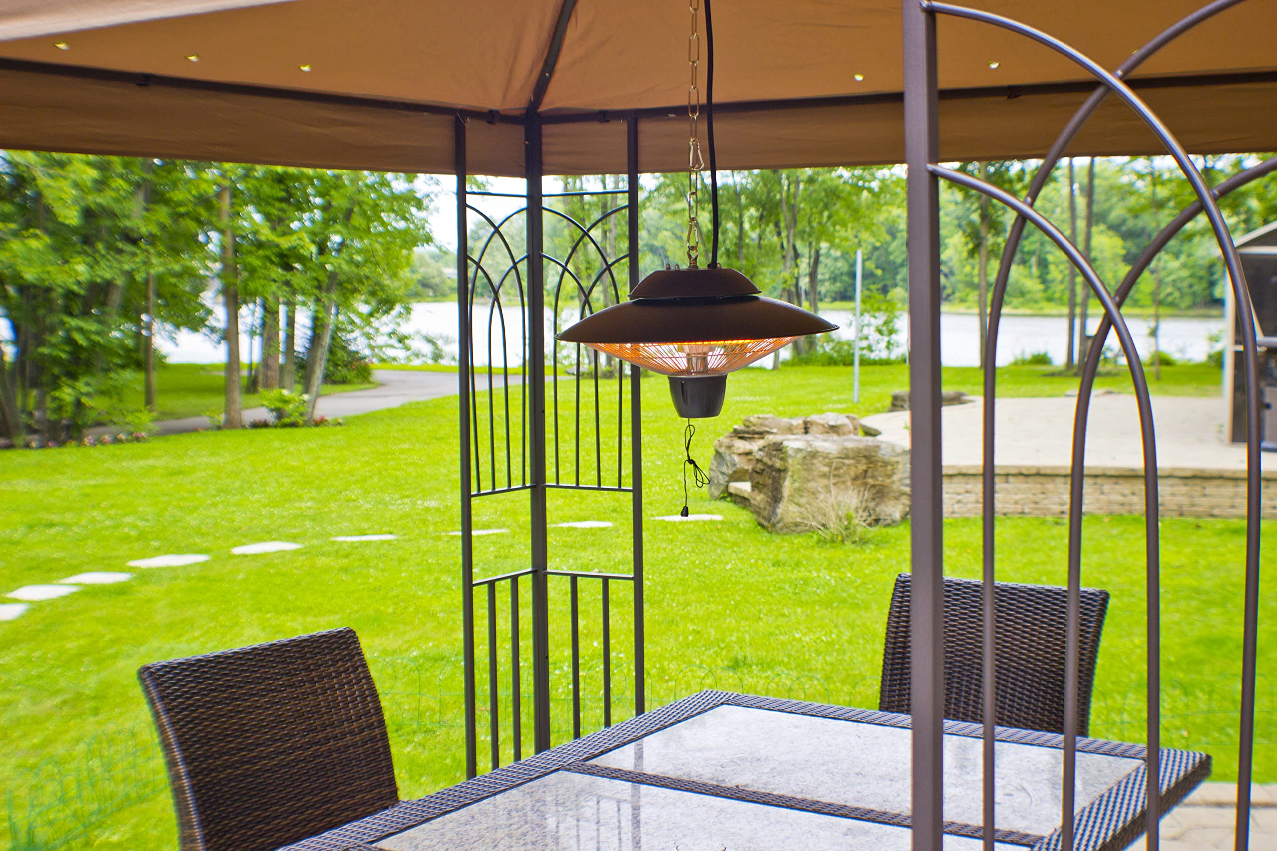 Ener-G+ Indoor/Outdoor Ceiling Electric Patio Heater, Black
