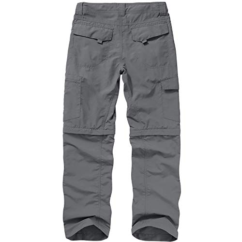 Hiking Pants for Men boy Scout Convertible Cargo Zip Off Lightweight Quick Dry Breathable Fishing Safari Shorts,6226,Grey,29