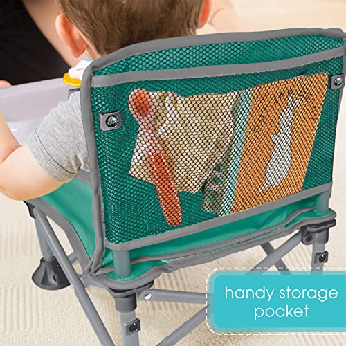 Summer Pop ‘N Sit Portable Booster Chair, Teal & Gray - Booster Seat for Indoor/Outdoor Use - Fast, Easy and Compact Fold