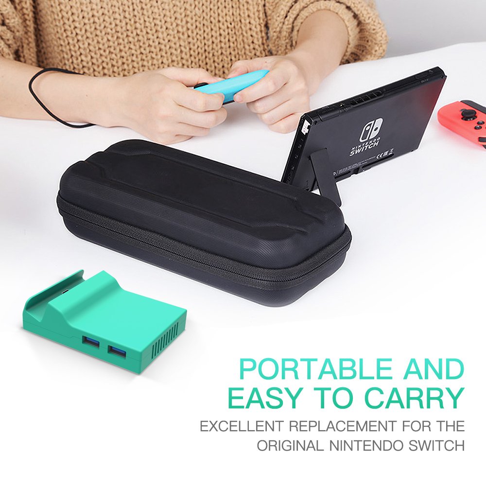 BASSTOP Portable Dock Replacement Case for Nintendo Switch (Only The case, You Have to DIY with The Circuit Board chip from The Original Dock