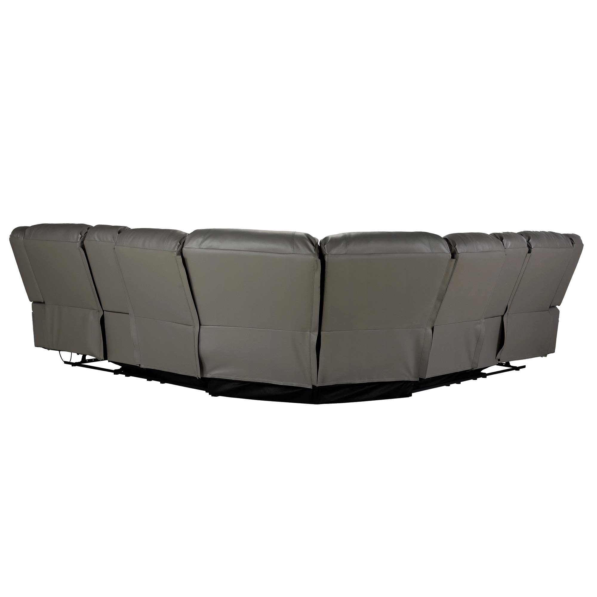 BHOLI Living Room Symmertrical Sectional Reclining Sofa with Console Storage Box, Manual Motion Corner Sectional Sofa Couch with 2 Cup Holder Theater Seat