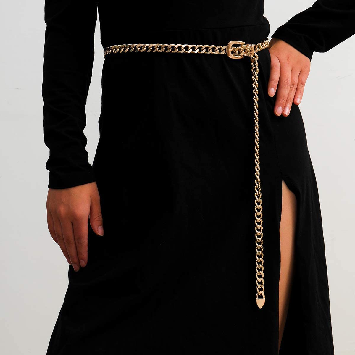 Chain Belt for Women Wasit Chain Belt Chain Chunky Belt Chain Gold Chain Belts(Gold-52inch)