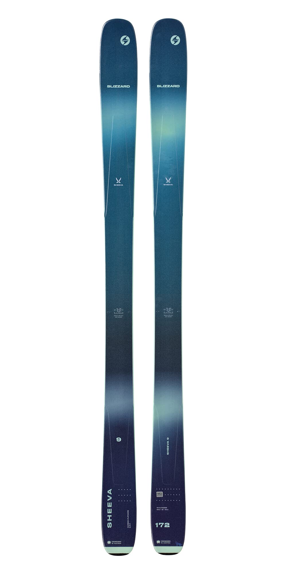 Blizzard Women's 8A227200001 Sheeva 9 All-Mountain Freeride Dark Blue/Teal Skis (Bindings Not Included), Size 157