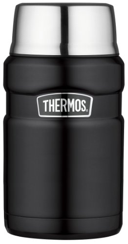 Thermos Stainless King 24 Ounce Food Jar, Matte Black (SK3020BKTRI4)
