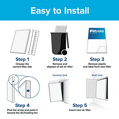 Filtrete 16x25x5 Air Filter, MPR 1000, MERV 11, Micro Allergen Defense 3-Month Pleated 5-Inch Air Filters, 2 Filters