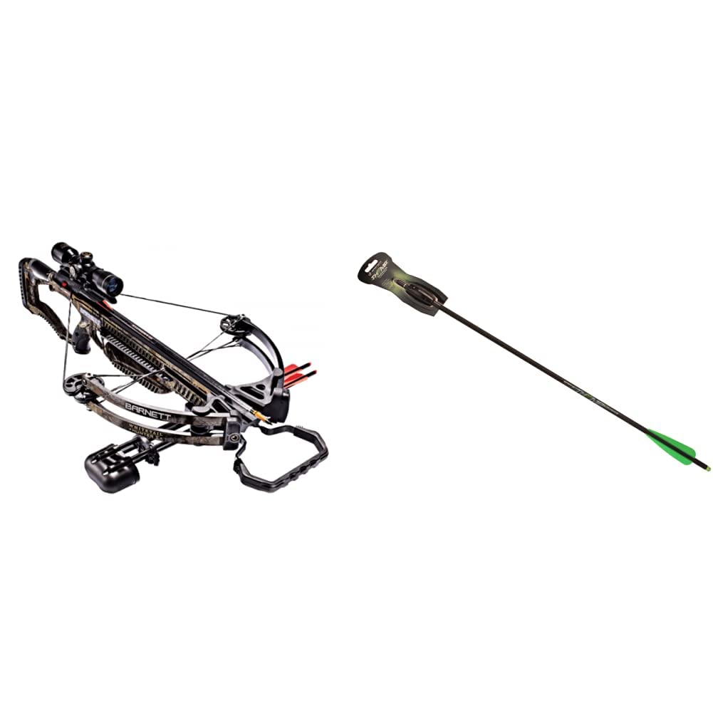 Barnett Whitetail Hunter II Crossbow, with 4x32 Multi-Reticle Scope, 2 Headhunter Arrows, Lightweight Quiver & 17525 Thump Decocking System (1 Pack)