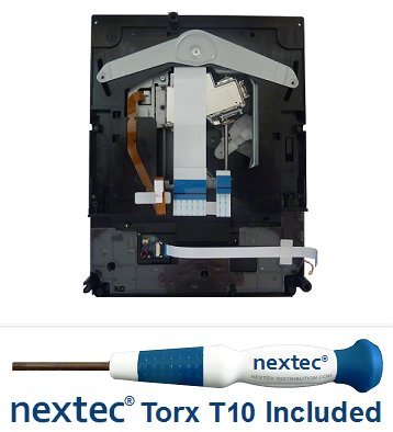 nextec Sony PS3 Disc Drive Replacement/ PS3 Bluray Drive with Laser (KES-400A/ KEM-400AAA) Models (20, 40, 60 GB) T10 Screwdriver