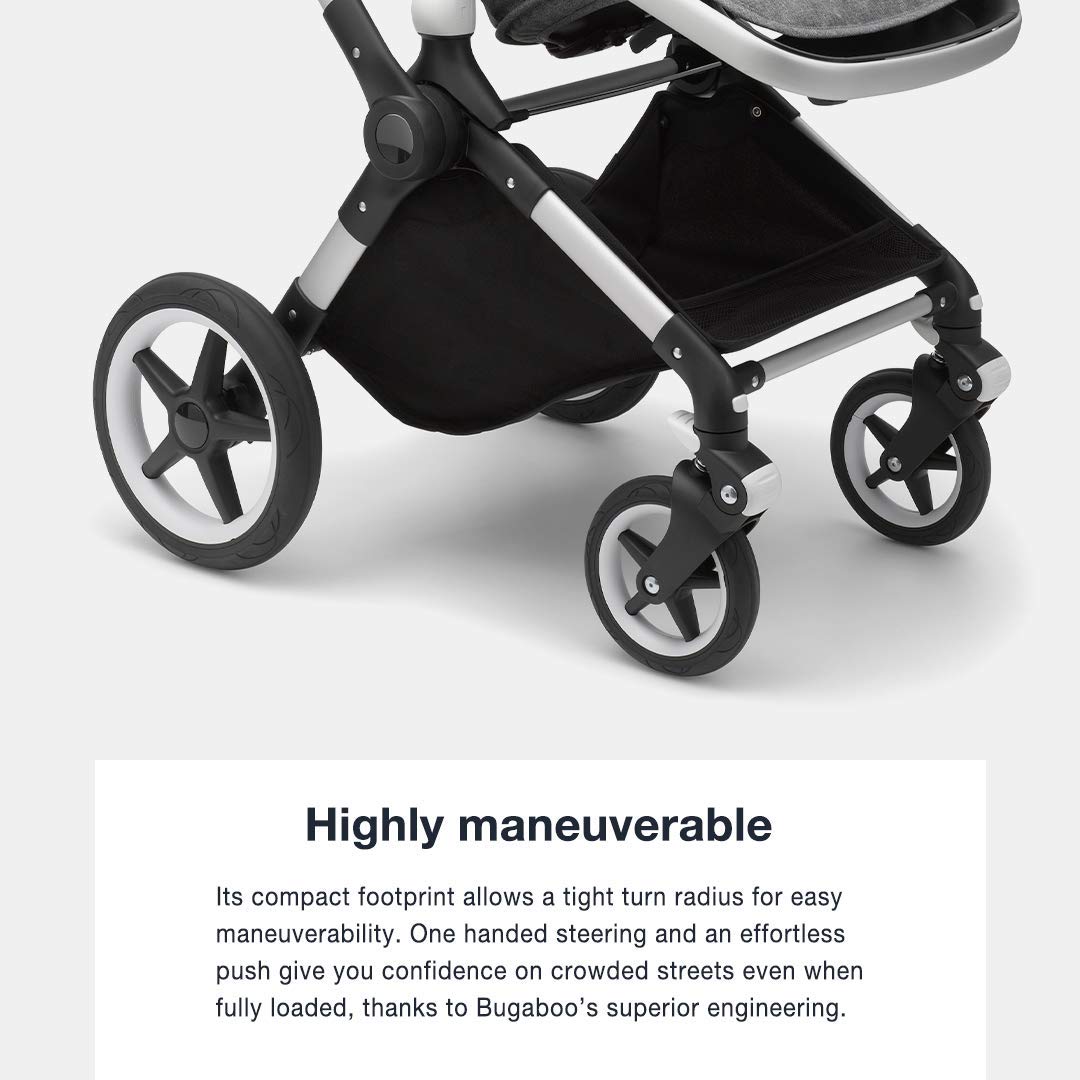 Bugaboo Lynx - The Lightest Full-Size Baby Stroller - All-Terrain with an Effortless Push and One-Handed Steering - Compatible with Bugaboo Turtle One by Nuna Car Seat - Black