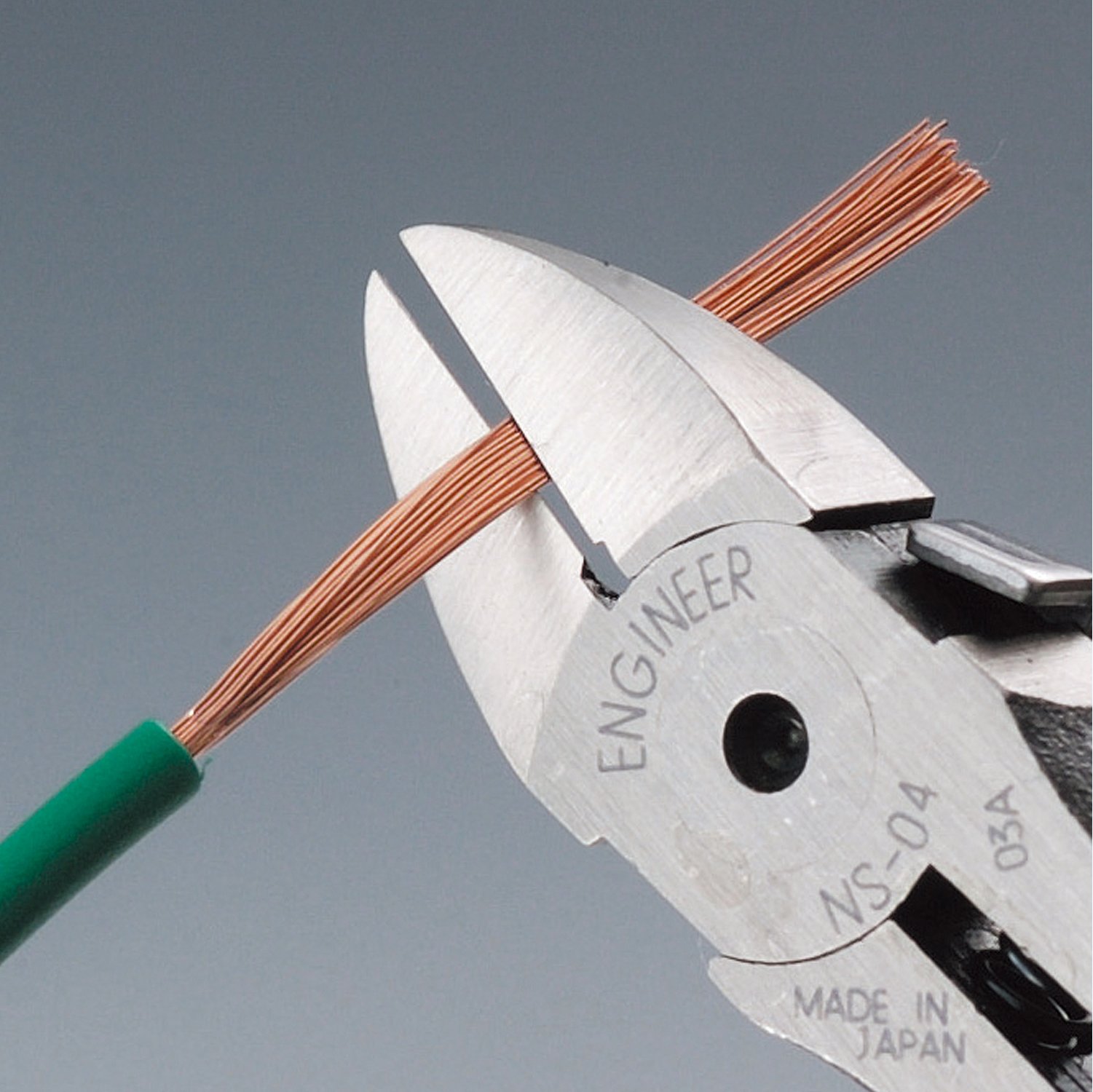 ENGINEER NS-04 Precision Side Cutters Micro Nippers, Professional Grade, Made in Japan, ESD Safe with Hardened Carbon Steel Jaws