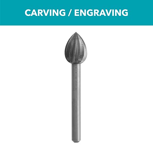 Dremel 124 Rotary Tool Accessory Carving Bit- Perfect for Wood, Plastic, and Soft Metals , Gray