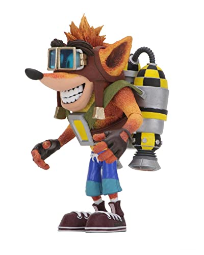 NECA - Crash Bandicoot 7" Scale Action Figure ? Deluxe Crash with Jetpack