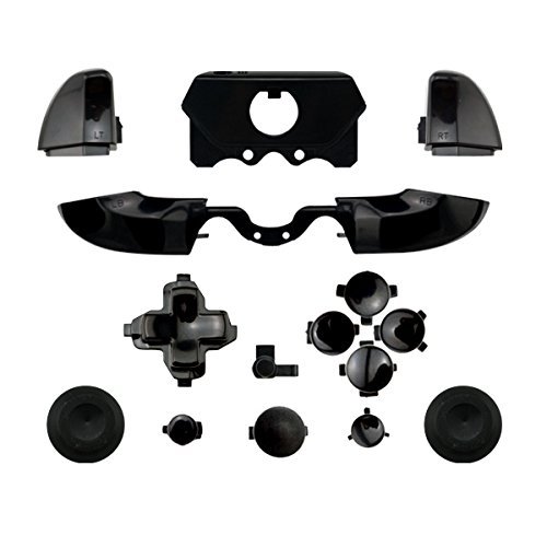 Matte ABXY Dpad Triggers Full Buttons Set Mod Kits for XBox One Elite Controller (Black)