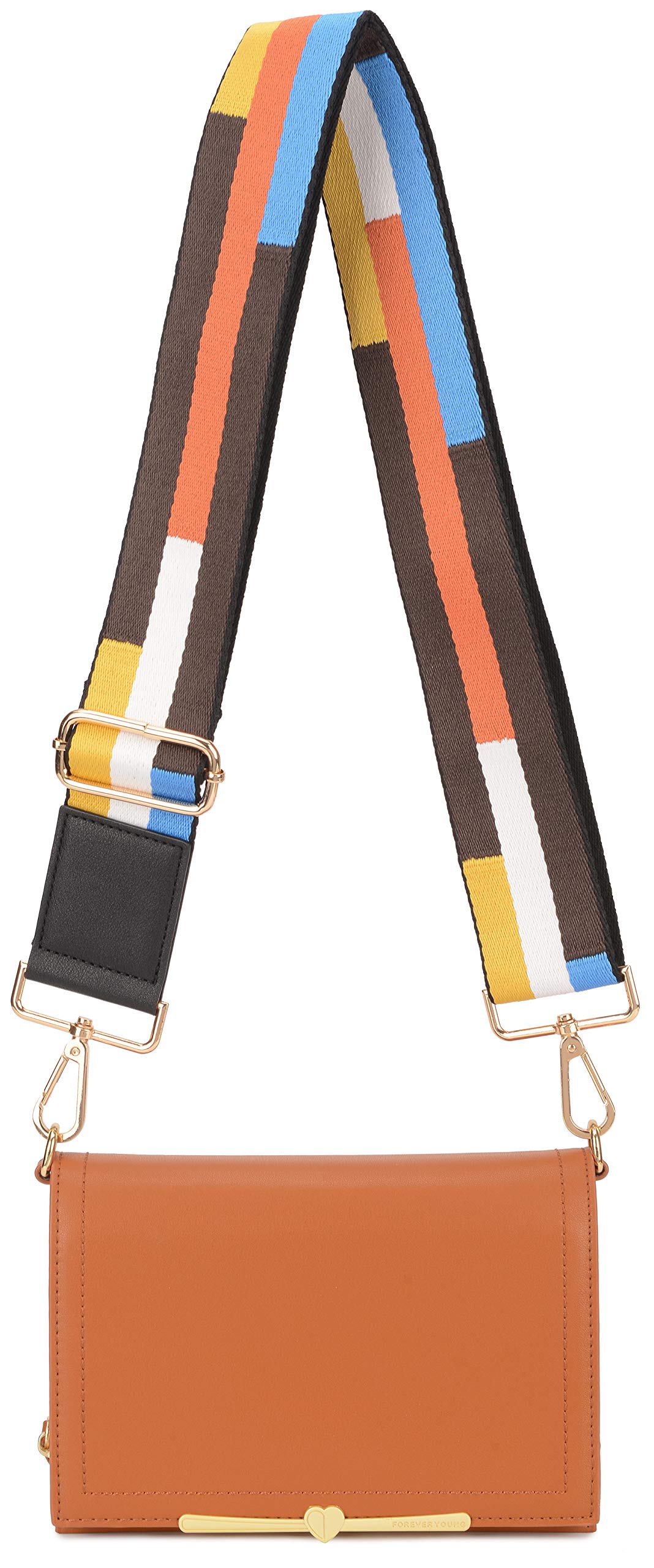 lola mae 2” Wide Shoulder Strap Replacement for Handbags Adjustable Removable Guitar Canvas Crossbody Belt for Purse (BS145 (Silver hardware))