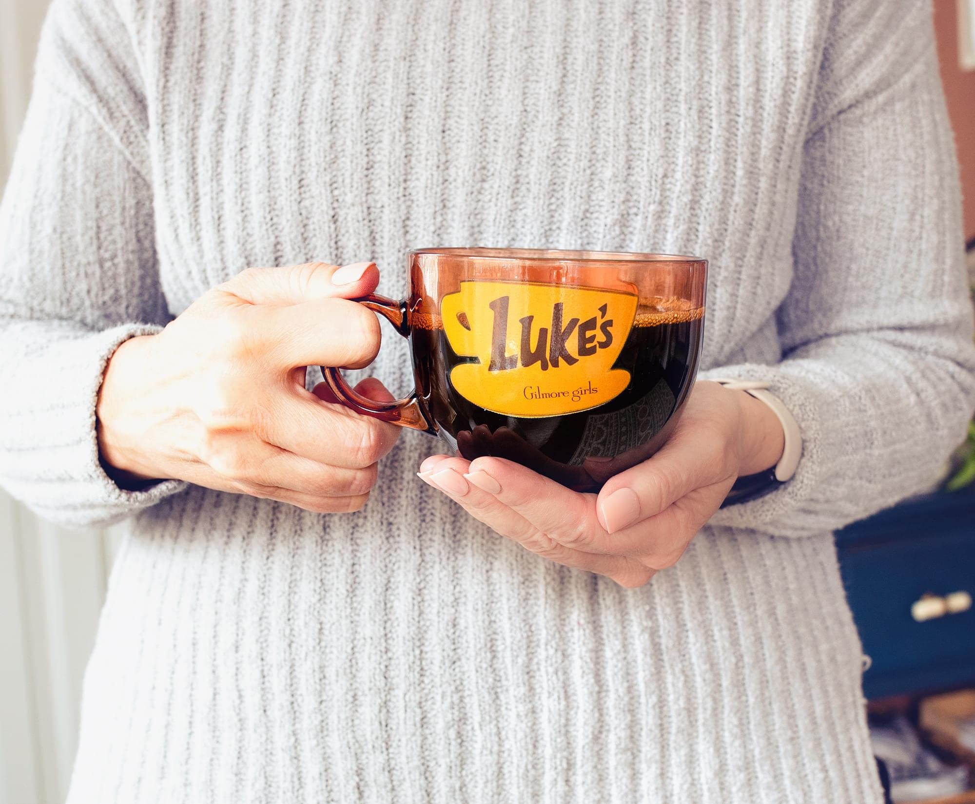 Gilmore Girls Luke's Diner Glass Mug | Large Coffee Cup For Espresso, Tea, Mocha | Holds 16 Ounces