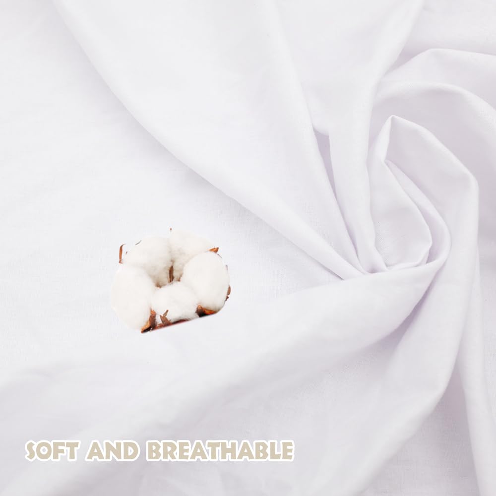 Cotton Fabric: 63 inch x 5 Yards Unbleached Muslin Linen Fabric Perfect for Sewing, Apparel, and Craft(Bleached
