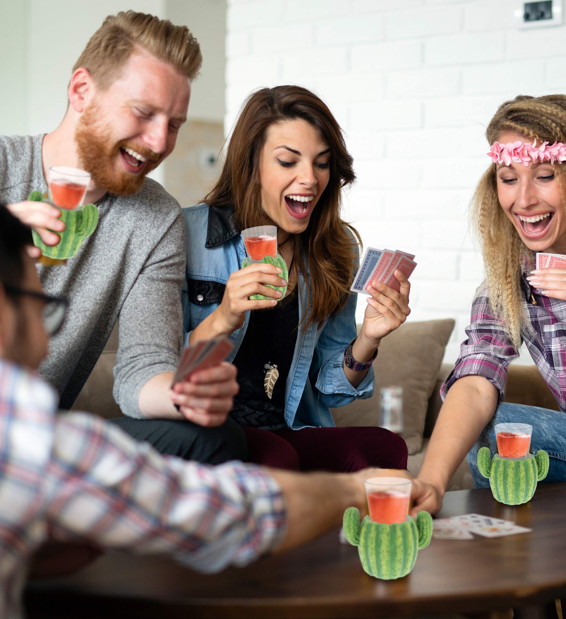 CoTa Global Green Cactus Plant Shaped Shot Glass Cool & Funny Whiskey Tequila & Alcohol Drinking Glass For Shots, Decor Shot Glasses 3.75" x 4" 1.5 Oz