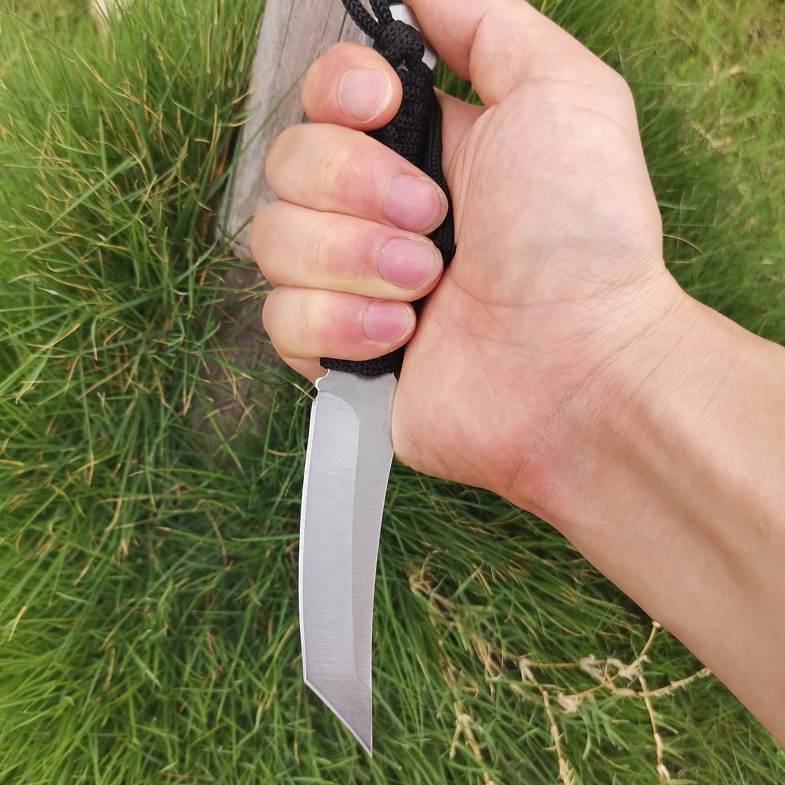 CHENHAN 3.35-inch Fixed Blade Knife with Sheath, Survival Tactical Knife,Hunting Knife with Rope Handle,Good for Camping Hunting and Outdoor