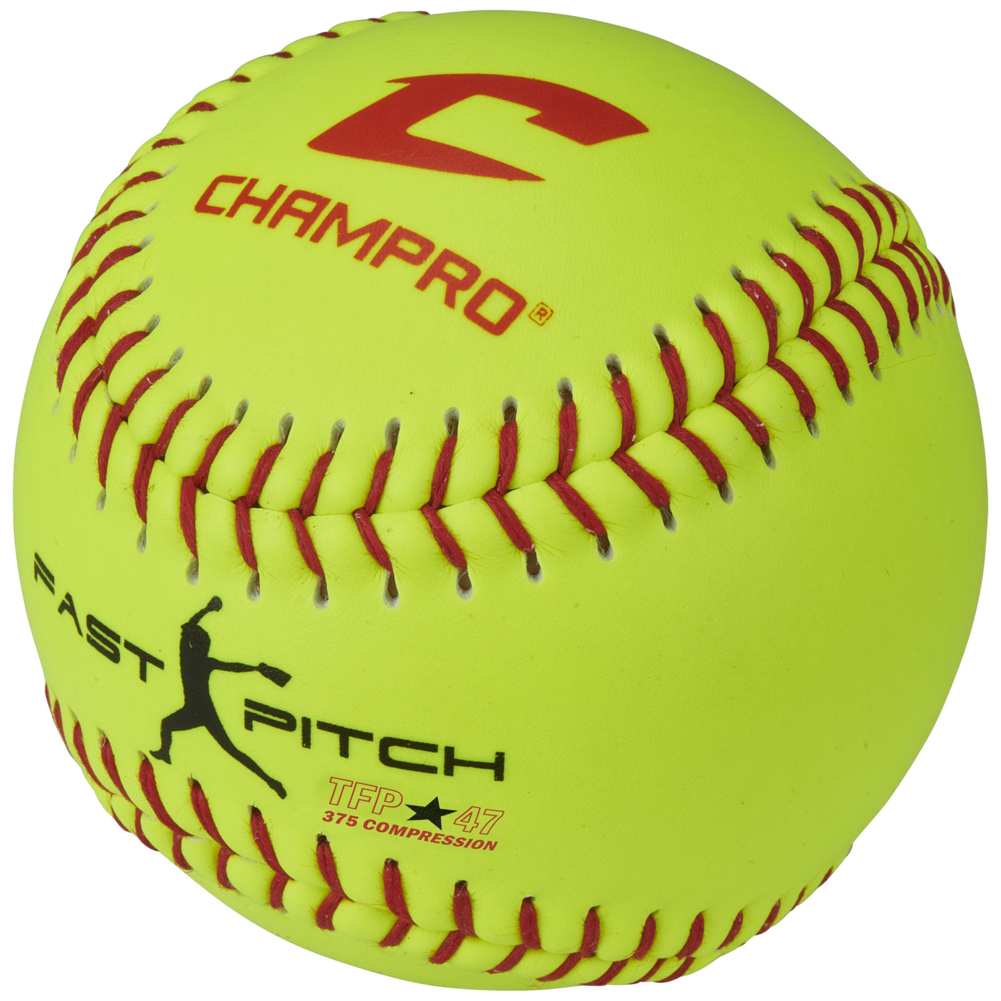 Champro 11” Unaffiliated Practice Fastpitch Softballs, Optic Yellow Leather Cover, Pack of 12