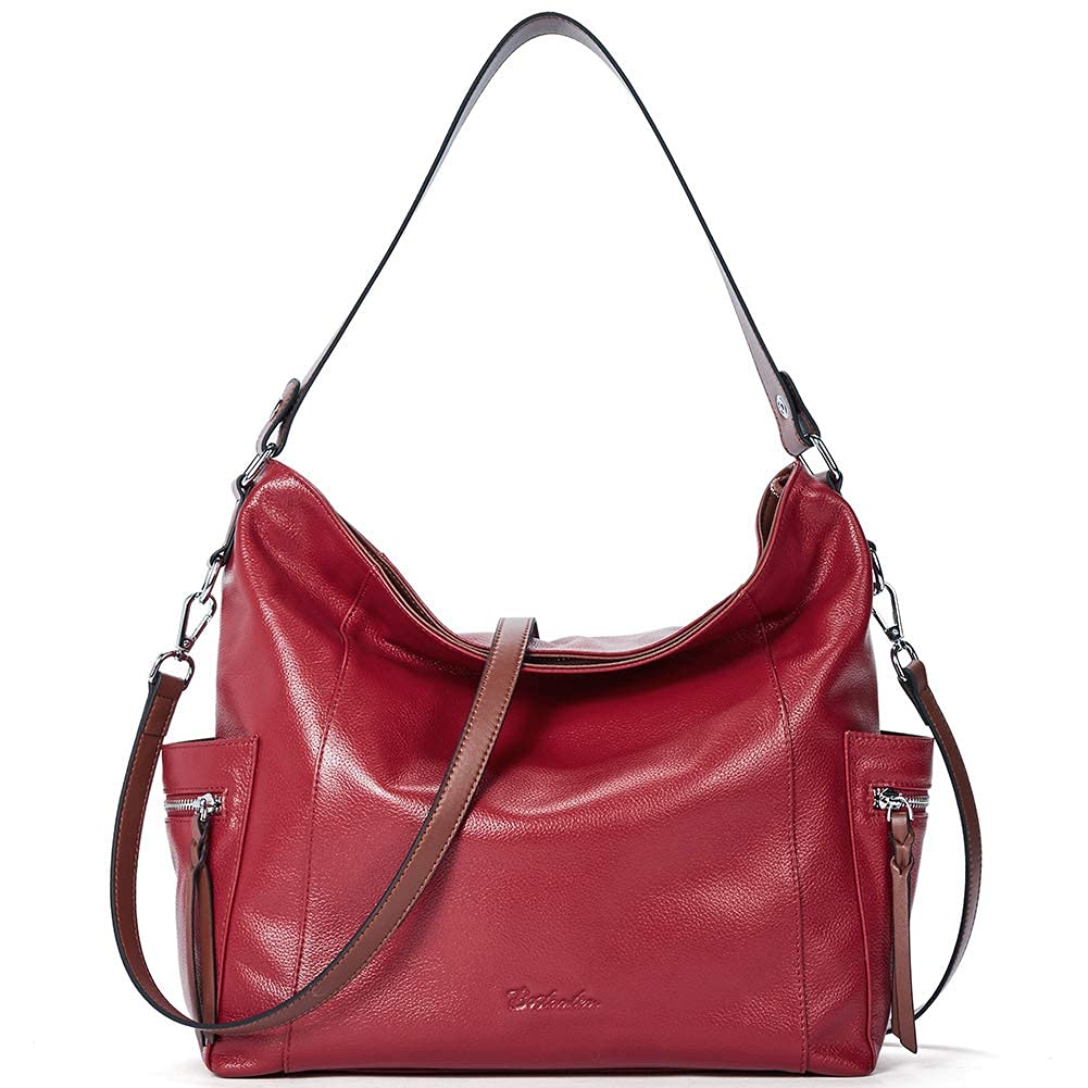 BOSTANTEN Genuine Leather Hobo Handbags bundle Leather Wallet for Women