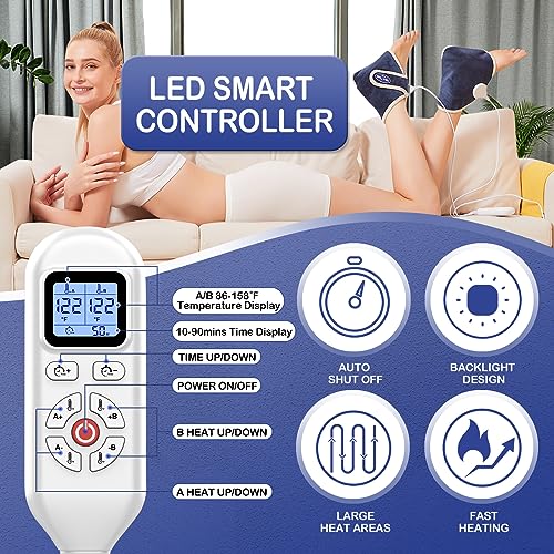 JOBYNA 2 Pack Heated Ankle Wrap for Ankle Pain Relief, 86℉-158℉ & Auto Shut Off, Electric Ankle Warmers for Achilles Tendonitis Relief, Plantar Fasciitis Relief, Sprained Ankles and Heels