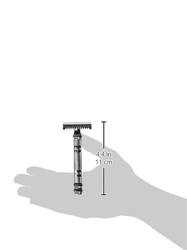 Parker Deluxe OPEN COMB Double Edge Safety Raozr, Electroplated Brass Handle, 5 Blade Refills Included (24C - Deluxe Chrome)