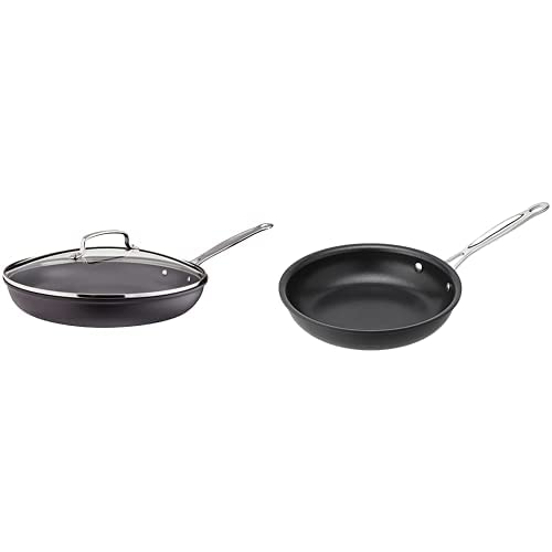 Cuisinart 622-30G Nonstick-Hard-Anodized, 12-Inch, Skillet w/Glass Cover & 622-20 Chef's Classic 8-Inch Open Skillet Nonstick-Hard-Anodized