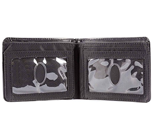Big Skinny Men's L-Fold Passcase Leather Slim Wallet, Holds Up to 30 Cards, Black