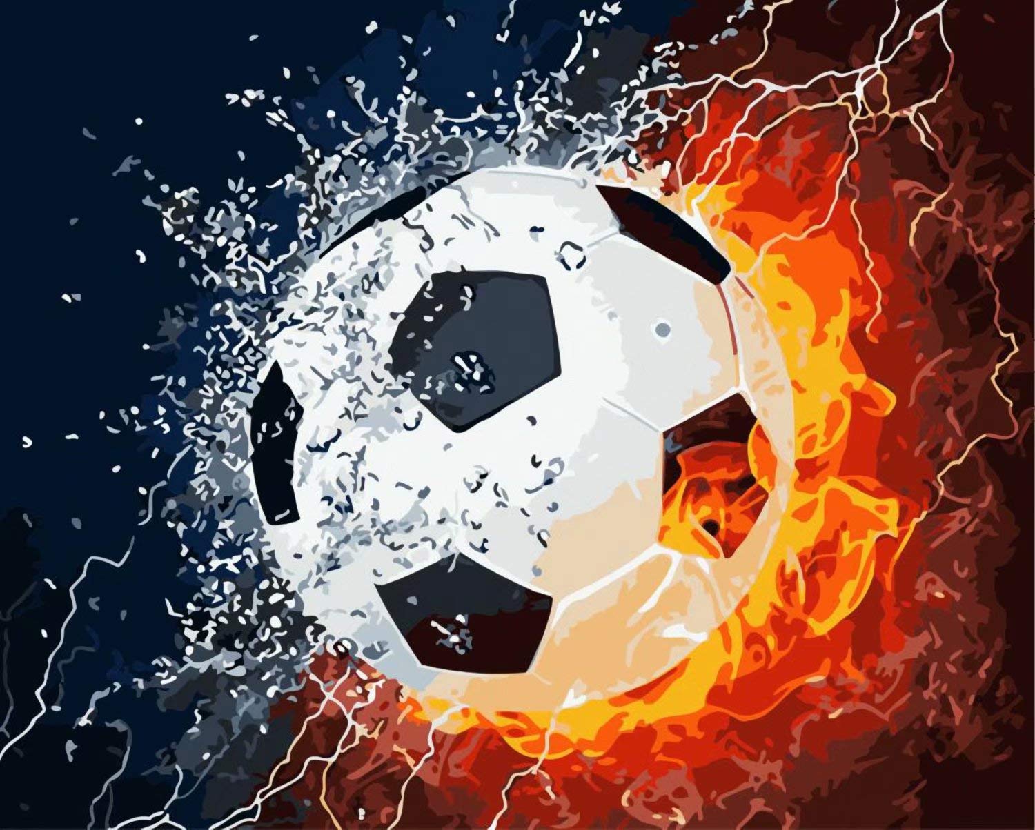 JynXos DIY Oil Painting Paint by Number Kit for Adults, Paint Quantity,Water Football Soccer Art Toolkit - Quality Children's Crafts