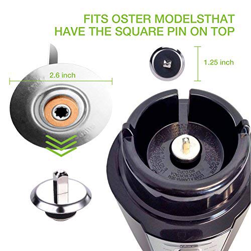 Ronnel Collection 6 Piece Round Blender Glass Jar Replacement Kit for Oster Blender, 1.3 Liter - 5.6 Cup Will Fit Oster Blender with Pin as pictured