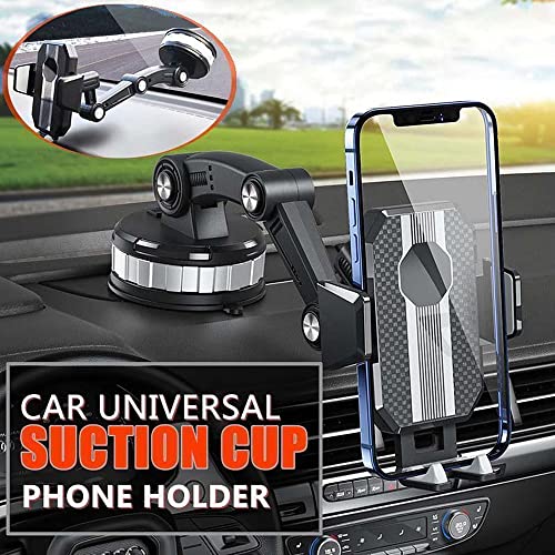 HIYITKS Car Phone Holder Mount, Suction Cup Cell Phone Holder Stand, Universal Dashboard/Windshield/Window Phone Holder One-Button Pop-up Strong Suction Cell Phone Car Mount (Black)