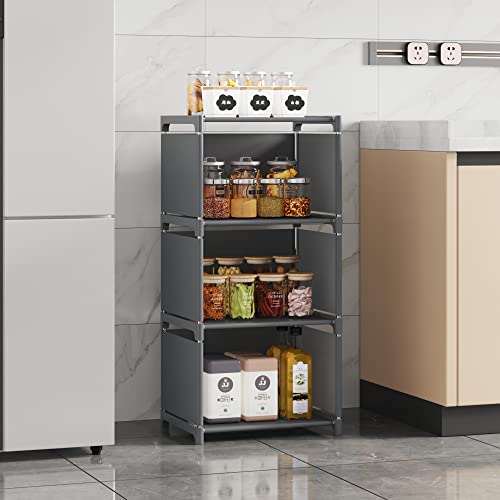 RIIPOO Storage Cube Shelves, 3-Cube Organizer Shelf for Bedroom Closet, 4-Layer Small Bookshelf, Bookcase Unit for Small Spaces