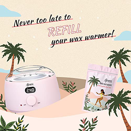 Hard Wax Beads, Ajoura 1lb Refill Wax Beans for Hair Removal Kit, Brazilian Coarse Waxing for Bikini, Face, Eyebrow, Back, Chest, Legs, Armpit, At Home Waxing Beads for Women Men